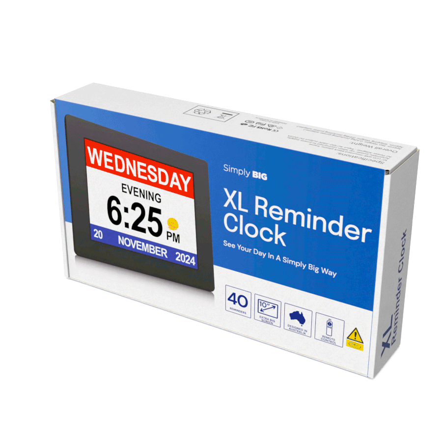 Simply BIG XL Reminder Clock 10" LED Screen (40 reminders) – 4MOBILITY WA
